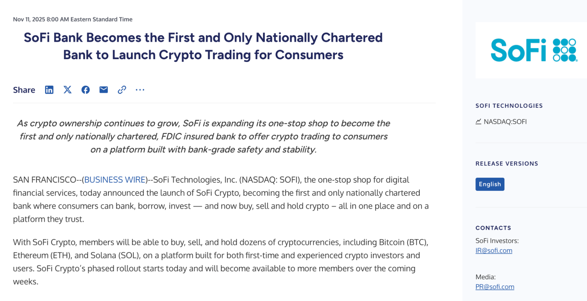 SoFi crypto review 2026: fees, trustworthiness, and scores